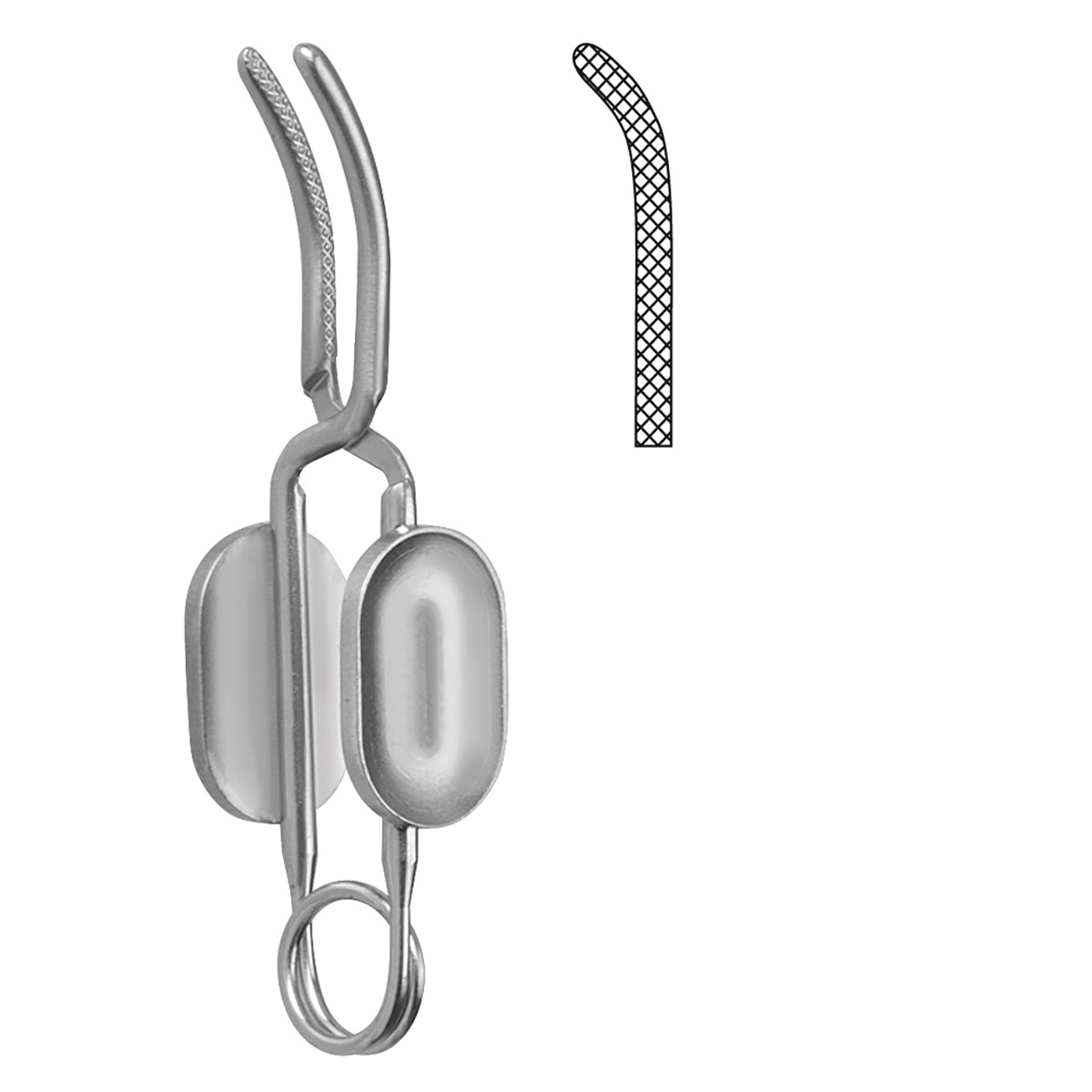 Artery forceps , 1-Vessel clip, acc. to Mueller, tip curved, closing ...