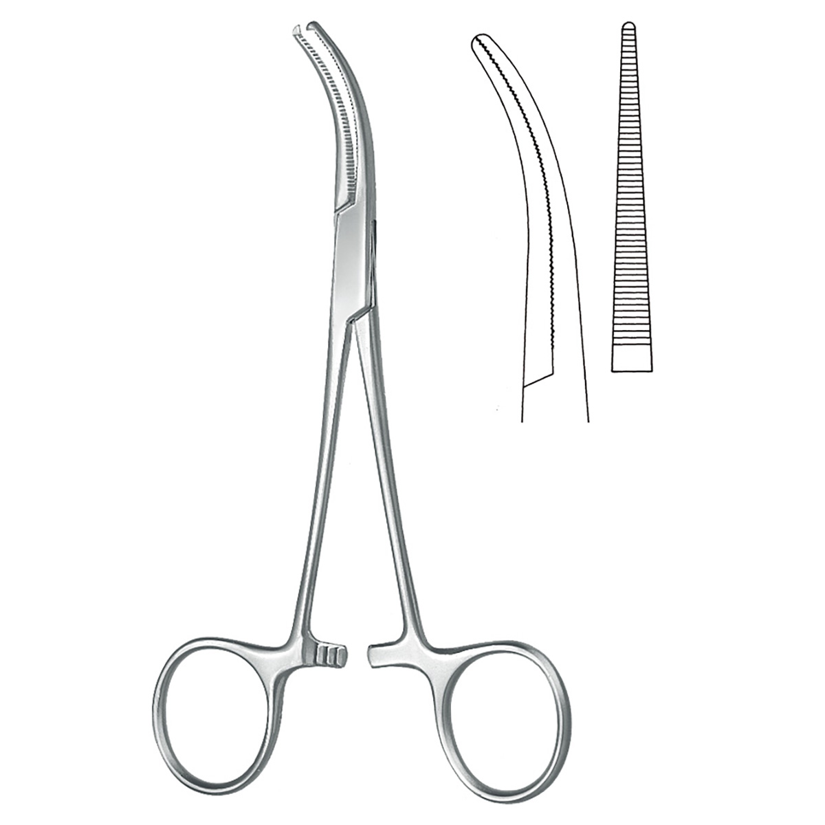 Artery forceps , Hemostatic forceps, acc. to Dandy, curved sidewards ...