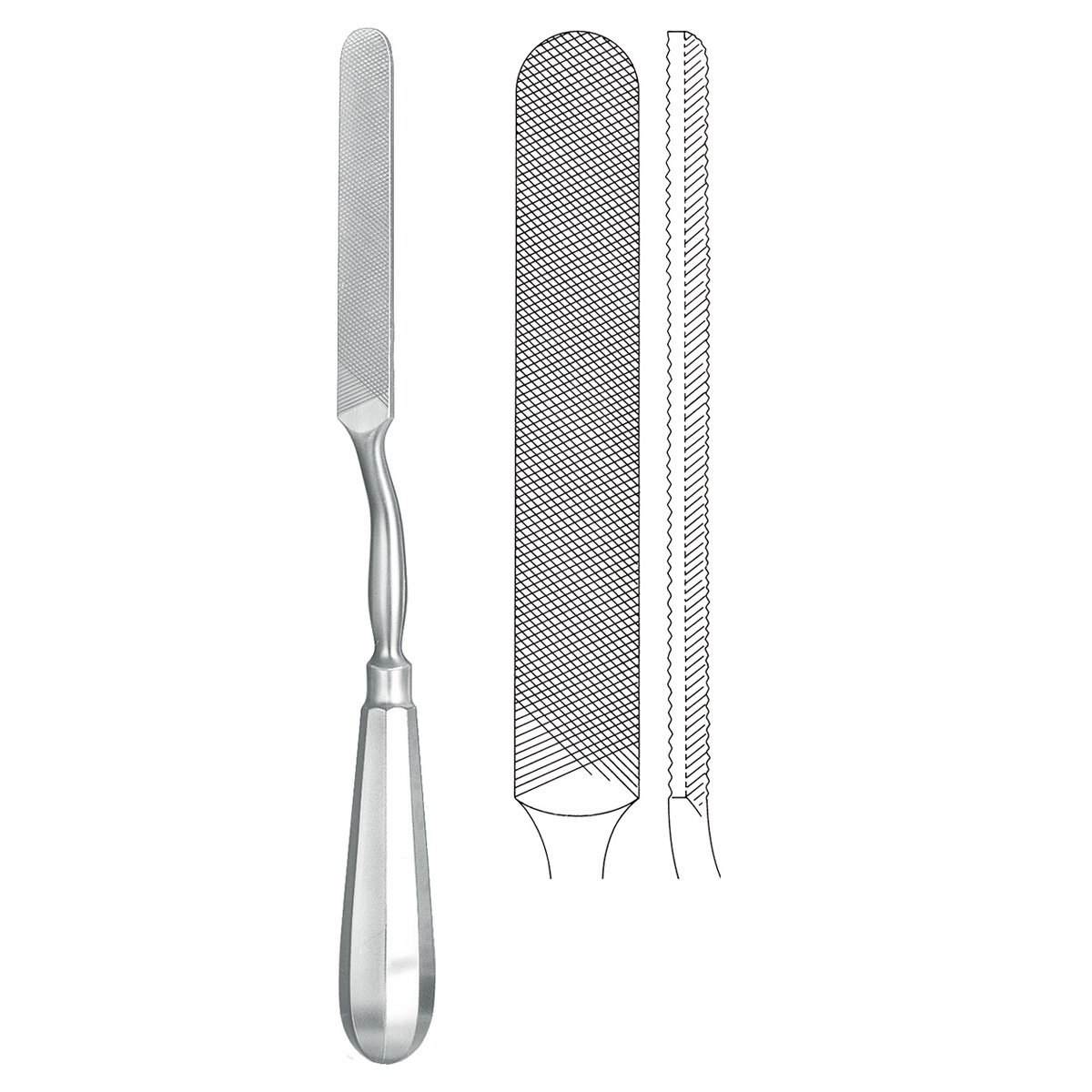 Bone surgery , Bone file, bayonet-shape - Darleys Surgical